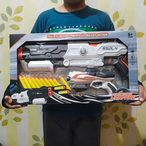 Jual Mainan Set Senapan dan Pistol Peluru Busa Premium Ravil-Y Gun Nerf ...