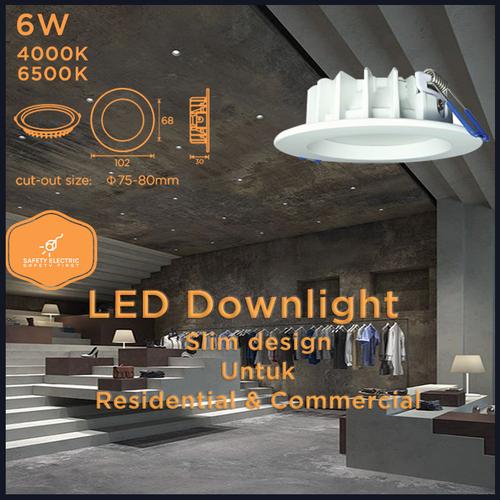 Jual LED Lampu Downlight LED NLED9303E 6W 4000K/6500K Downlight Plafon ...