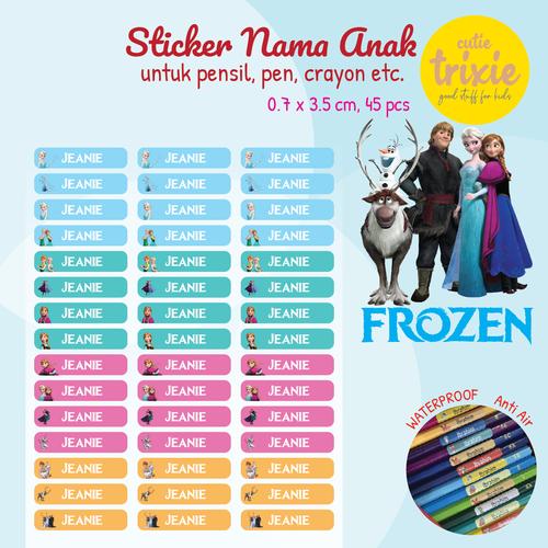 Jual Sticker Label Nama FROZEN - Jakarta Barat - Cutie Trixie | Tokopedia