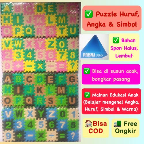 Jual Puzzle Huruf Angka Alfabet Abjad Simbol Mainan Edukasi Anak Susun ...