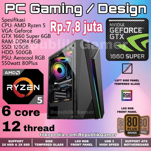 Jual PC Rakitan Game & Design AMD (bisa request Intel) PC Gaming ...