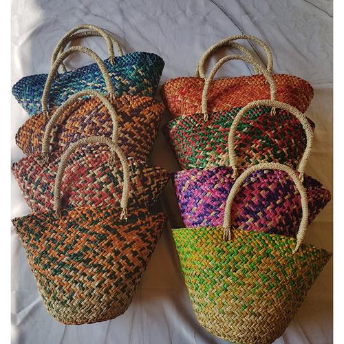 Jual Tas anyaman mendong pandan LURIK GRADASI bucket bag handbag wanita ...