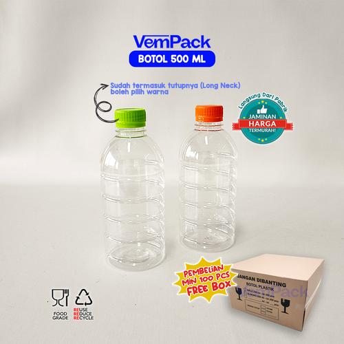Jual Botol Plastik Bulat 500 ml Air Mineral PET long neck - Biru - Kab ...