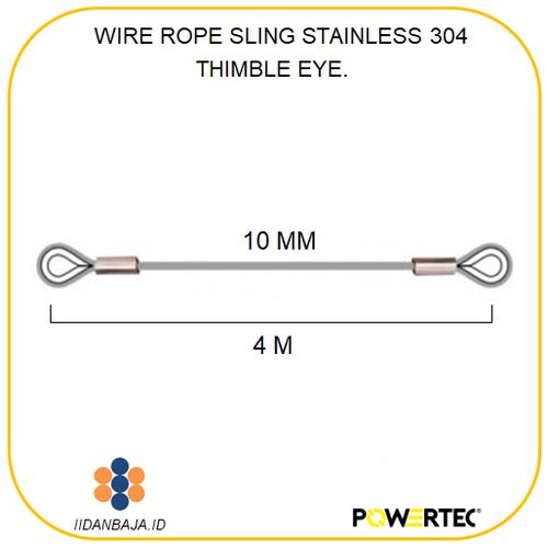Jual WIRE ROPE SLING THIMBLE EYE ON BOTH END SS 304 10 MM X 4 M X 1,2 ...