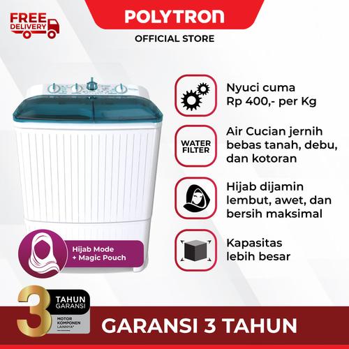 Promo POLYTRON Mesin cuci 2 tabung Primadona Samba hijab 10 Kg PWM 1082 - Biru - Kab. Tangerang ...