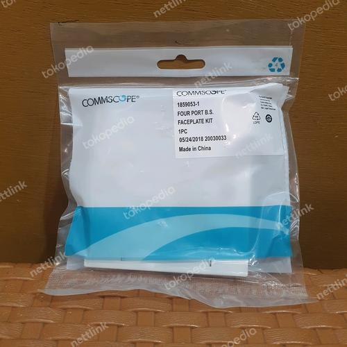 Jual face plate 4 port amp commscope / freme commscope 4 hole putih ...