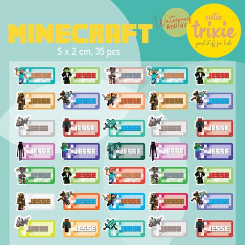 Jual Sticker Label Nama Anak MINECRAFT - Jakarta Barat - Cutie Trixie ...