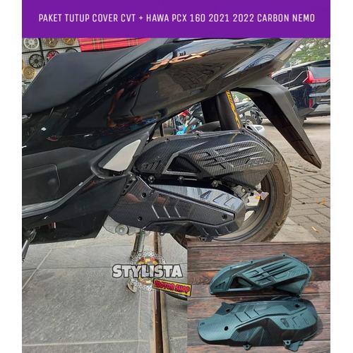Jual PAKET SET CVT HAWA PCX 160 2021 2022 CARBON NEMO COVER CVT HAWA ...