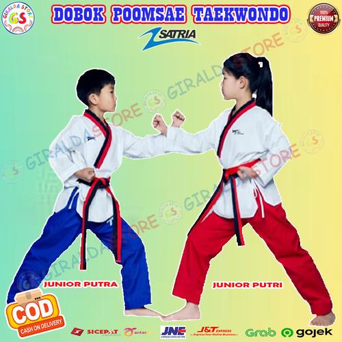 Promo Dobok Poomsae Pomsae Pomse Taekwondo Junior Putra Putri Satria Murah - 120/3S - Putri ...