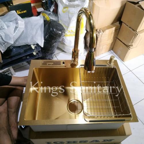 Jual Paket lengkap kitchen sink 7545 gold /Bak cuci piring 7545 gold ...