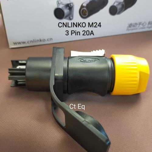 Jual Konektor CNLINKO M24 3 Pin 20A Anti Air IP65 Plug Male n Socket ...