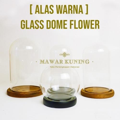 Jual [ Alas Warna ] Glass Dome Flower Gelas Kaca Bunga - Hitam, 8 CM x ...