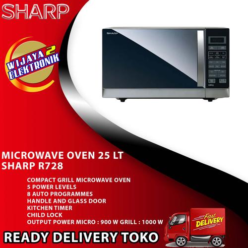 Jual Microwave SHARP R-728 IN / SHARP R728 S/W/B Grill 25 Liter 1000w ...