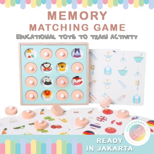Jual Mainan Kayu Edukasi Anak Menghafal Memory Matching Game Kid Wooden ...