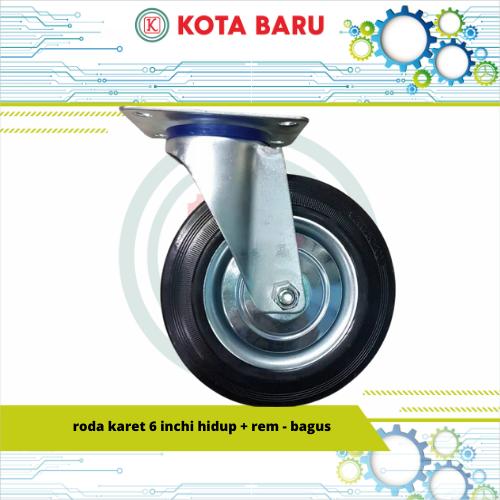 Jual roda karet 6 inchi hidup + rem - bagus - Kota Cilegon - Kota Baru ...