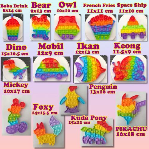 Jual Pop it murah popit Pop Its Square rainbow multicolor Fidget Toy ...