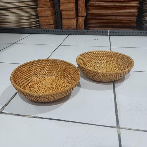 Jual Mangkok Rotan Bulat Tempat Wadah Roti Keranjang Kecil Serbaguna ...