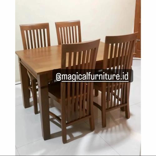 Jual Meja Makan Minimalis 4 Kursi Balero Kayu Jati Klasik - Kab. Bekasi - Magical Furniture ...