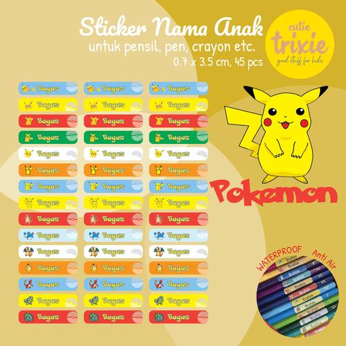 Jual Sticker Label Nama Pensil POKEMON - Jakarta Barat - Cutie Trixie ...