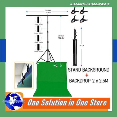 Jual Paket stand background foto Studio green screen Backdrop 2 x 2.5 ...