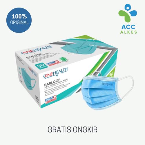 Jual Masker Medis One Health 3PLY isi 50pcs, Earloop - Biru - Kota ...