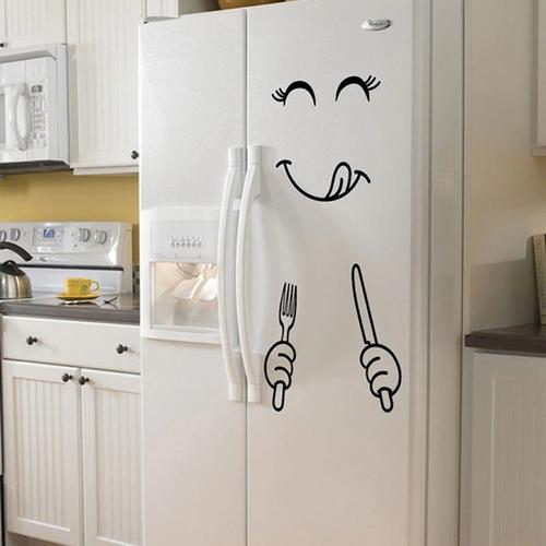 Jual Stiker Lemari Es Smiley Face Wall Refrigerator Sticker Unik ...