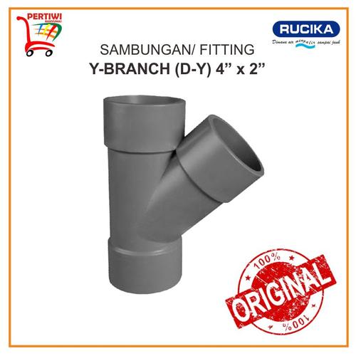 Jual Sambungan Fitting Pipa PVC Rucika Y-Branch (D-Y) 4" x 2" - Kab ...