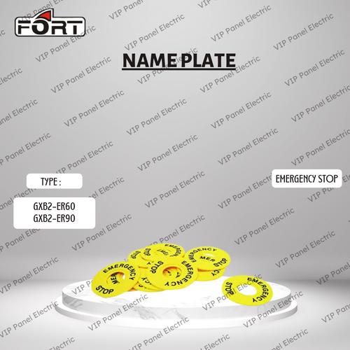 Jual Name Plate Emergency Stop 22/25 mm Diameter 60mm, 90mm Fort ...