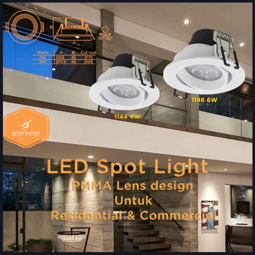 Jual LED Lampu Spotlight LED 1144/1146ND 4W 6W 5700K Downlight Plafon ...