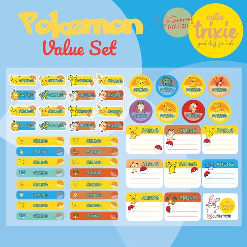 Jual Sticker Label Nama Anak POKEMON value set - Jakarta Barat - Cutie ...