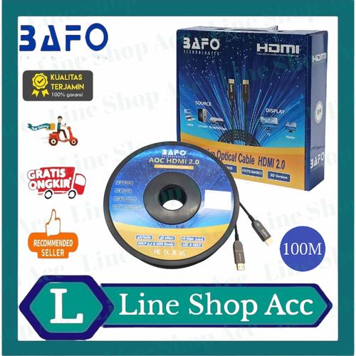Jual Kabel Hdmi Fiber Optic (FO) Fiber Optik 100 Meter Bafo - 30 Meter ...