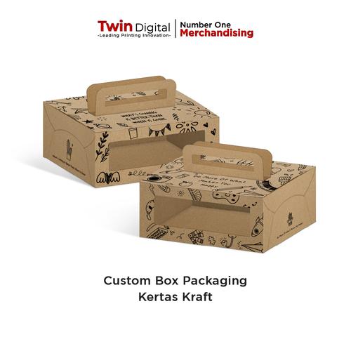 Jual Box Packaging Kraft Kotak Kue Coklat Kardus Souvenir-Gable Box ...