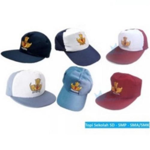 Jual Topi Merah Putih SD/Topi Merah SD/SMP/SMA/Topi Seragam Logo BORDIR ...
