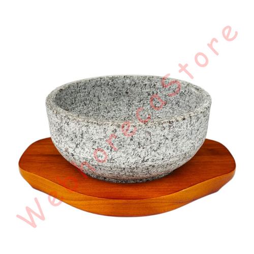 Jual Round Hot Stone Korean Bowl/ Mangkok Batu Tatak Kayu - 18x8.5cm ...