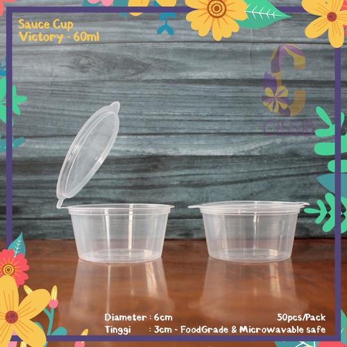 Jual CUP SAUCE 60ML VICTORY TUTUP SAMBUNG KEMASAN SAUS SAOS FLA ...