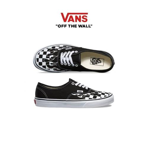 Jual Vans Authentic Checkerboard Flame Black White Original - Kota ...
