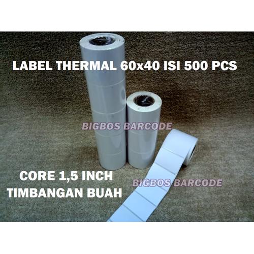 Jual LABEL BARCODE 60 X 40 mm KERTAS STICKER DIRECT THERMAL 60x40 500 ...