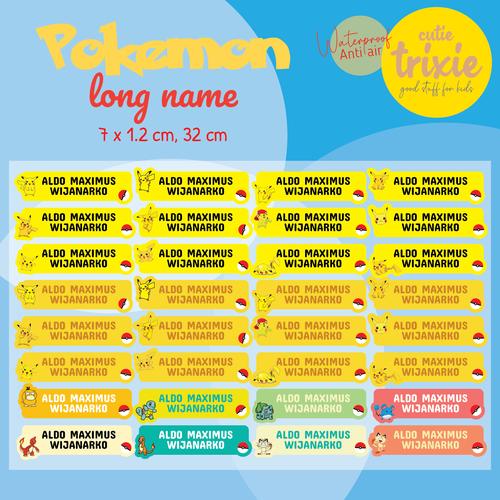 Jual Sticker Label Nama Anak POKEMON LONG - Jakarta Barat - Cutie ...
