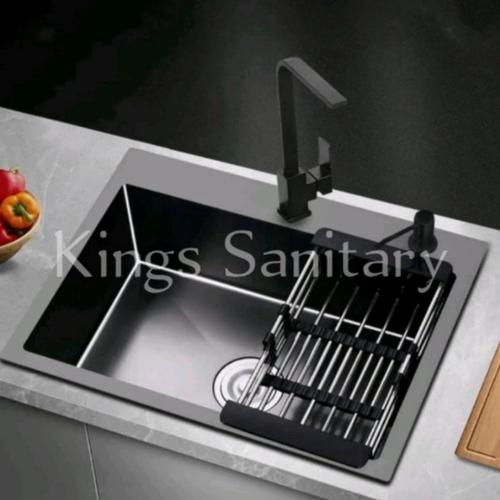 Jual Paket lengkap bak cuci piring 7545 hitam /Kitchen sink 7545 black ...