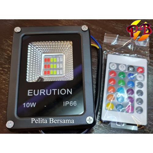Jual Lampu Sorot LED RGB 10 Watt Merk Eurution / Lampu Sorot LED Warna ...