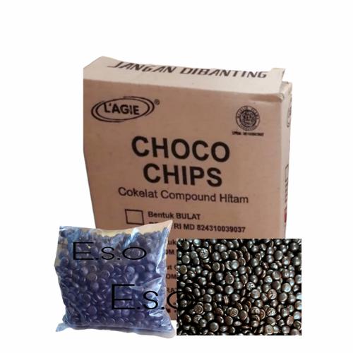 Jual cokelat chips L'agie 100gr / choco chip compound hitam - Kota ...