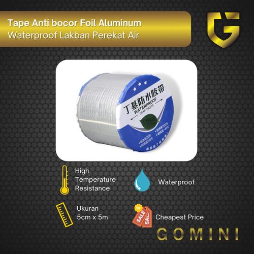 Jual Tape Anti bocor Foil Aluminium 5M X 5CM Waterproof lakban Perekat Air - Tape 5M X 5CM ...