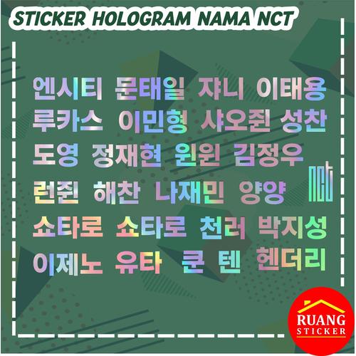 Jual LANGSUNG JADI STIKER HOLOGRAM NCT NAMA MEMBER HURUF HANGEUL ...