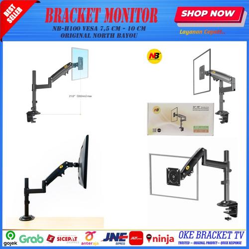 Jual Breket monitor pc / stand jepit monitor meja vesa 7,5 - 10 cm NB ...
