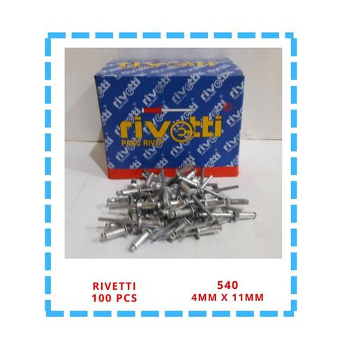 Jual ISI 100 PCS PAKU RIVET MERK RIVETTI 540 UKURAN 4mm x 11mm ...