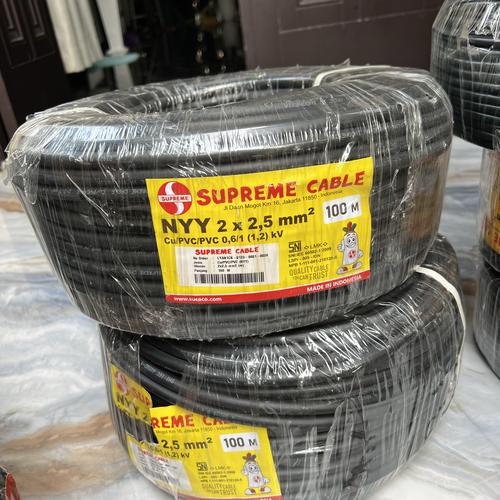 Jual Kabel Supreme Nyy 2x2.5 Hitam Tunggal 50m / Nyy 2x2,5 Supreme 2x2.5mm - 2x50m 100m ...