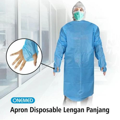 Jual Apron Plastik Lengan Panjang OneMed Pack Isi 10pc APD Celemek ...