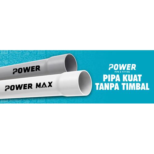 Jual [ POWER ] Pipa PVC POWER Abu Abu 3/4" AW 1 Meteran Potongan Per 1 ...