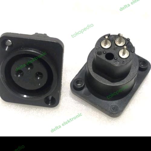 Jual soket socket canon 3 lubang kaki lurus soket body female harga ...