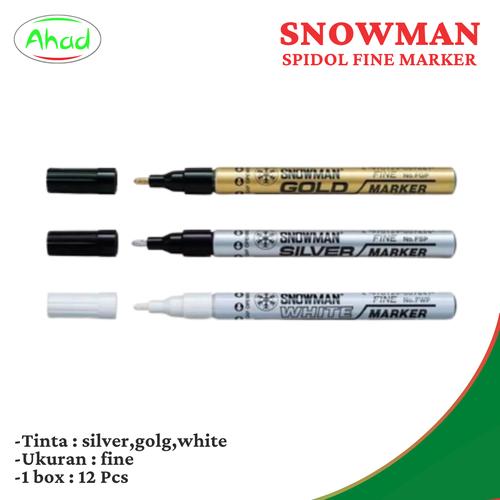 Jual SPIDOL SNOWMAN WARNA SILVER WHITE GOLD SNOWMAN SPIDOL PERMANENT ...